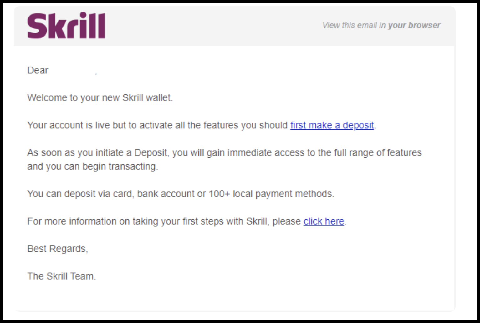 Olymp Trade - Skrill E-Wallet